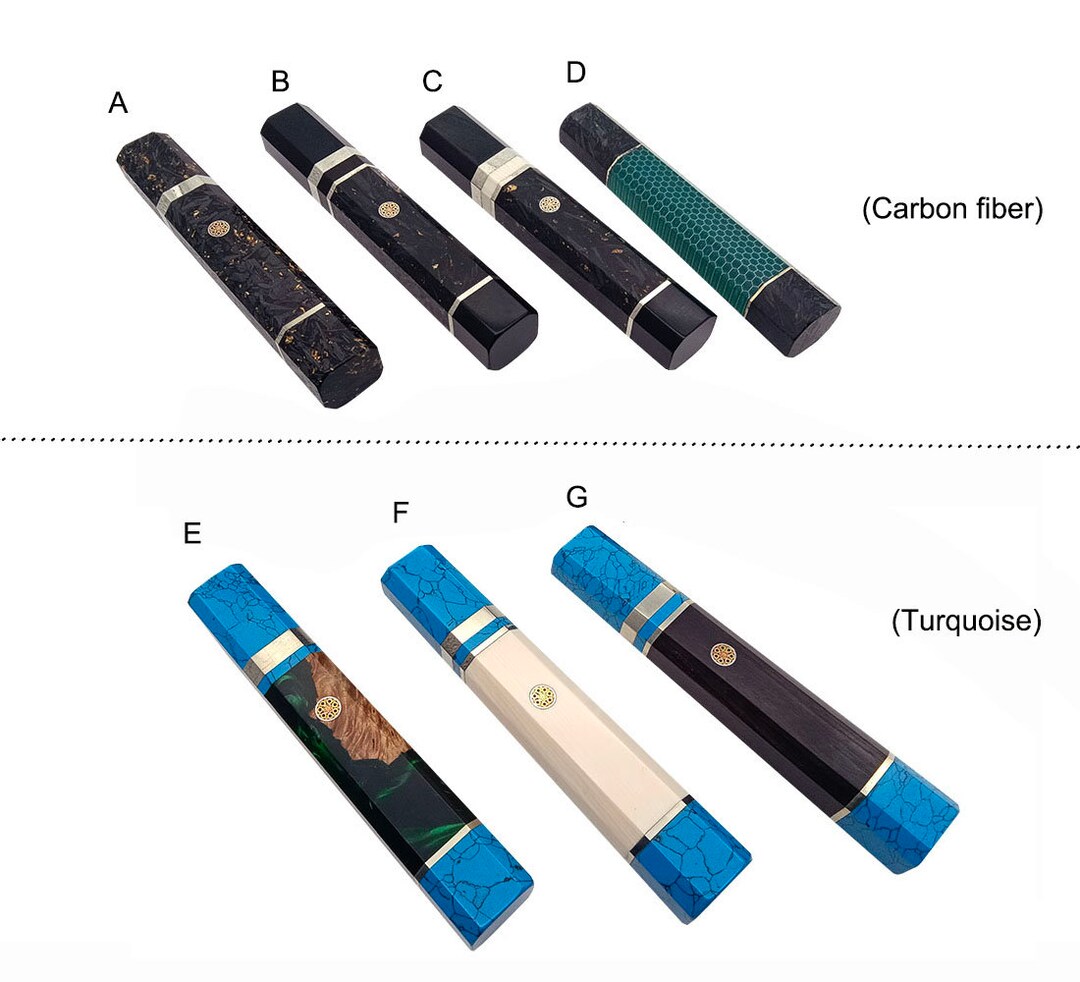 Japanese Style Octagonal Carbon Fiber Turquoise Resin Handle Material ...