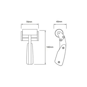 Leather Craft Press Crease Edges Tool Roller Glue Rolling Walnut Wood ...