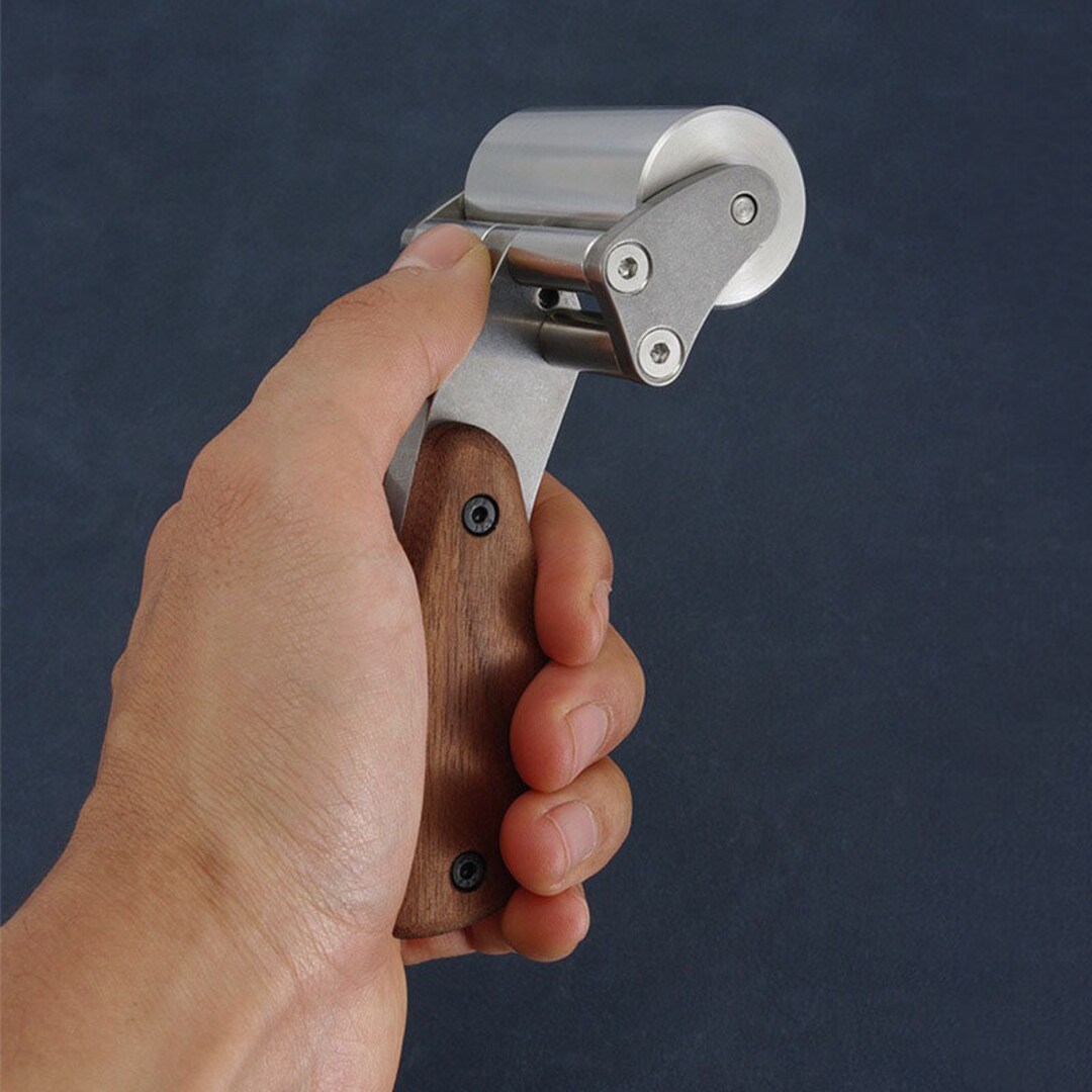 Leather Craft Press Crease Edges Tool Roller Glue Rolling Walnut Wood ...