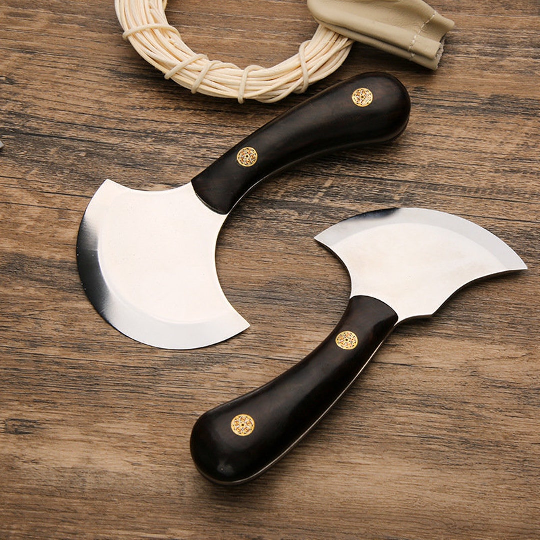 Leather Craft High Carbon Steel Kinfe Round Head Cutter Skiving Ebony ...