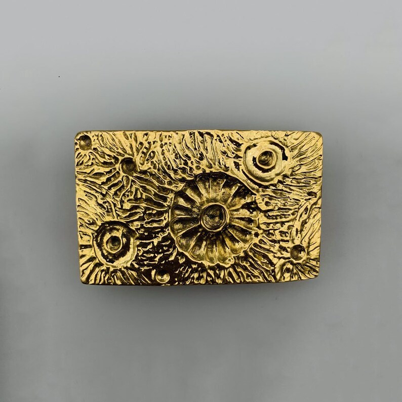 Solid Brass/white Copper Meteorite Crater Art Design Belt - Etsy