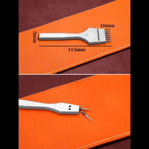 Baver Leather Craft Round Hole Pricking Iron Chisel Head Removable Stitching Punch Chisel Tools ...