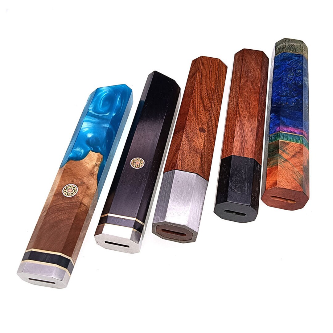 Japanese Style Octagonal Wooden Resin Handle Material DIY Making ...