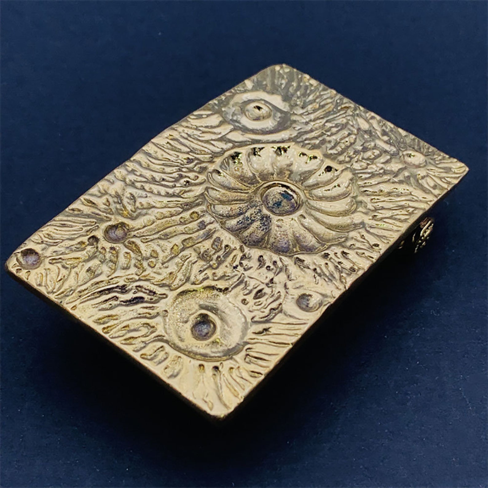 Solid Brass/white Copper Meteorite Crater Art Design Belt - Etsy