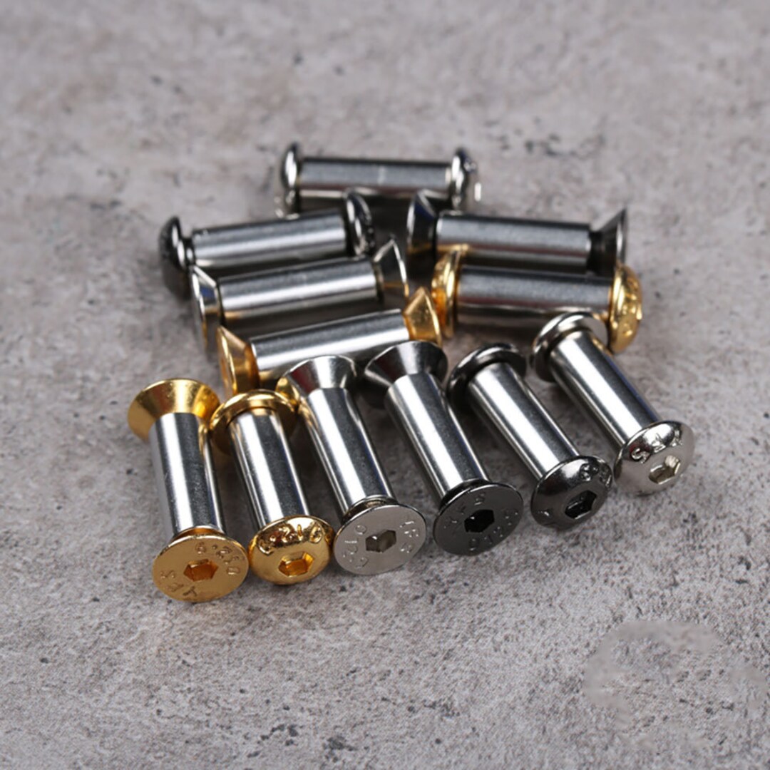 Set of 10 Flat/round Head Screw Bolt Rivets for Knife Handle Hex ...