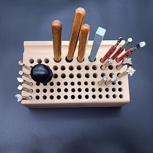 Leather Craft Wooden Stand Holder Holding Organiser for 76 Leather ...
