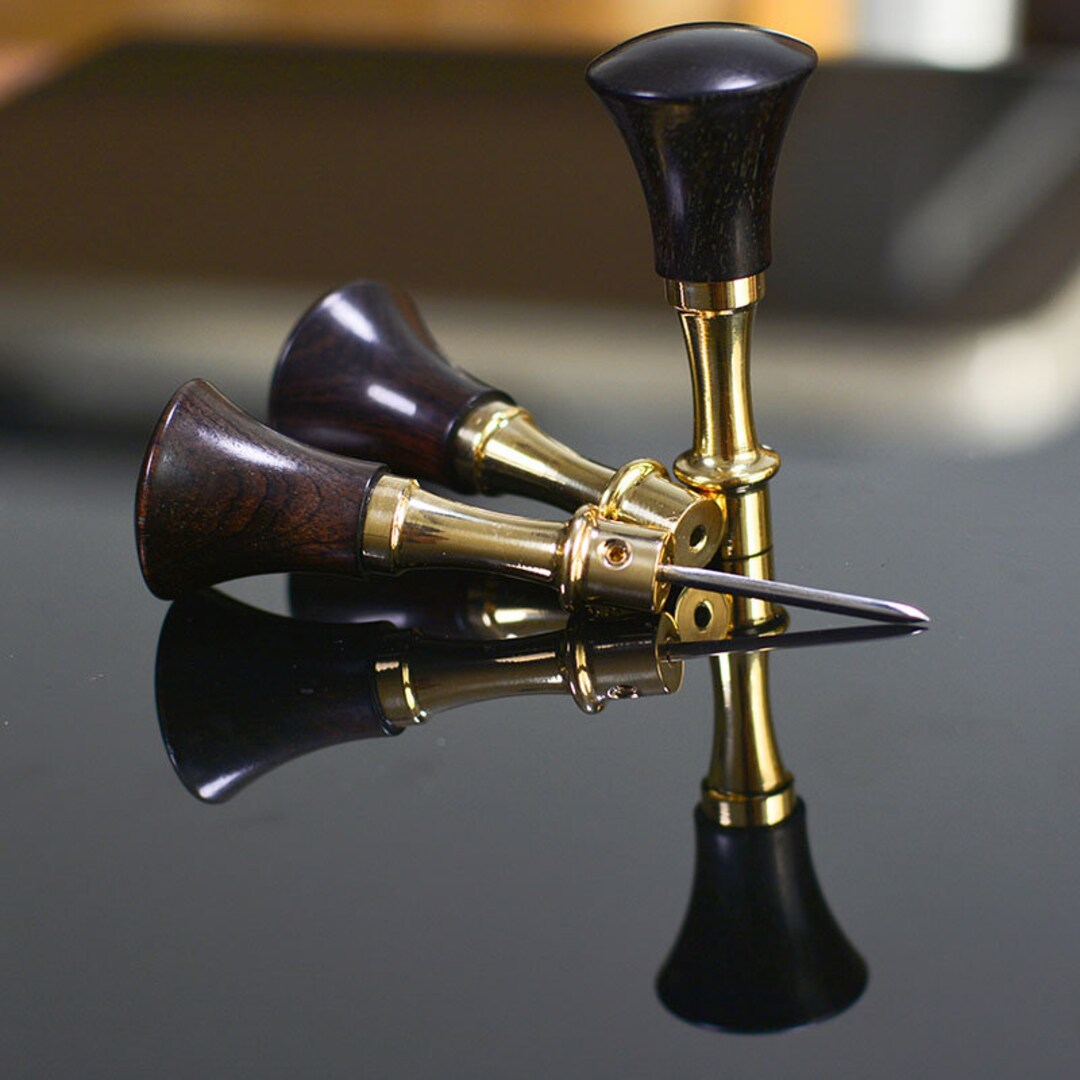 Baver Leather Craft Ebony Blackwood Handle Sewing Tools Round Diamond ...