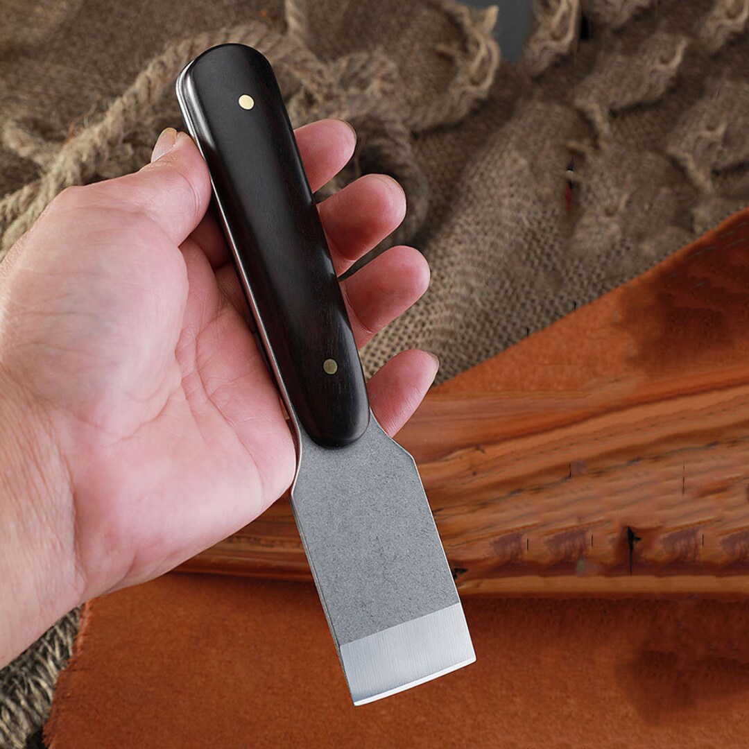 Baver Professional Forged Leathercraft Ebony Wood Handle Cutter Skiving ...