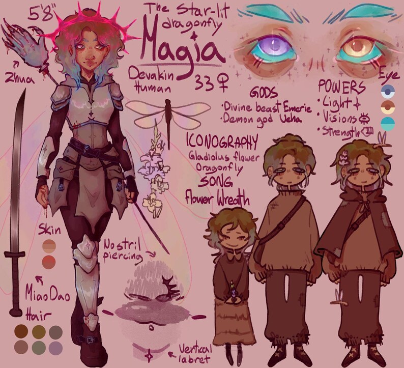 Custom Character Design Reference Sheet Commission OPEN - Etsy