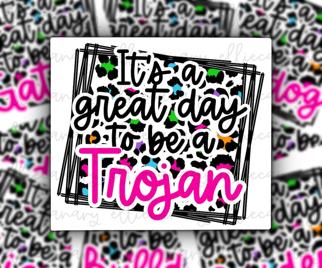 Trojan Mascot Sticker, Weatherproof Water Resistant Vinyl Glossy ...