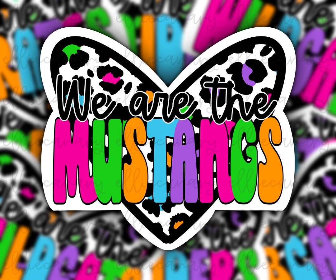 Mustangs Mascot Sticker, Weatherproof Water Resistant Glossy Vinyl ...