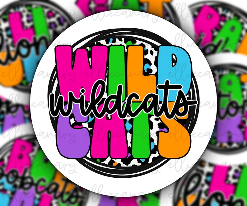 Wildcats Mascot Sticker, Weatherproof Water Resistant Glossy Vinyl ...