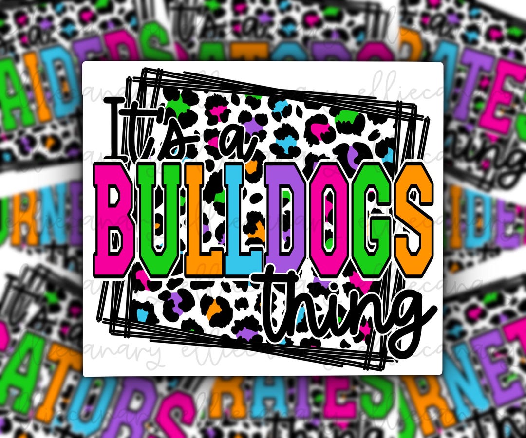 Bulldog Mascot Sticker, Weatherproof Water Resistant Vinyl Glossy ...