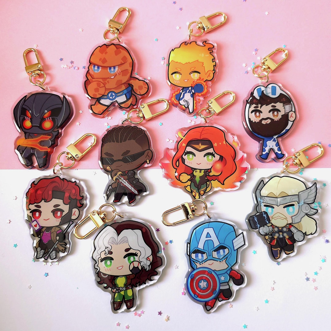 2.5 Inch Double Sided Rivals Epoxy Keychains - Rogue/gambit/thor/blade ...