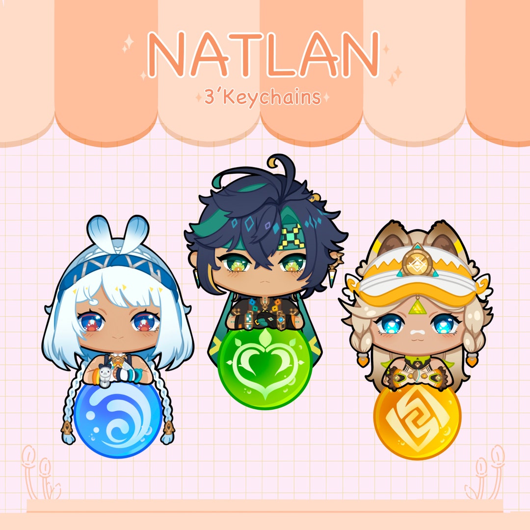 Genshin Impact 3" Double Sided Epoxy Natlan Rainbow Keychains! Mualani ...
