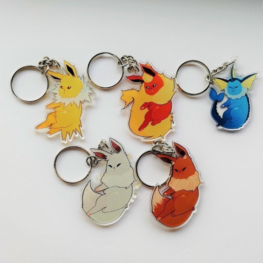 Cute 2 Eeveelution Pokemon Double Sided Acrylic Charms Eevee Joleton Vaporeon Flareon - Etsy