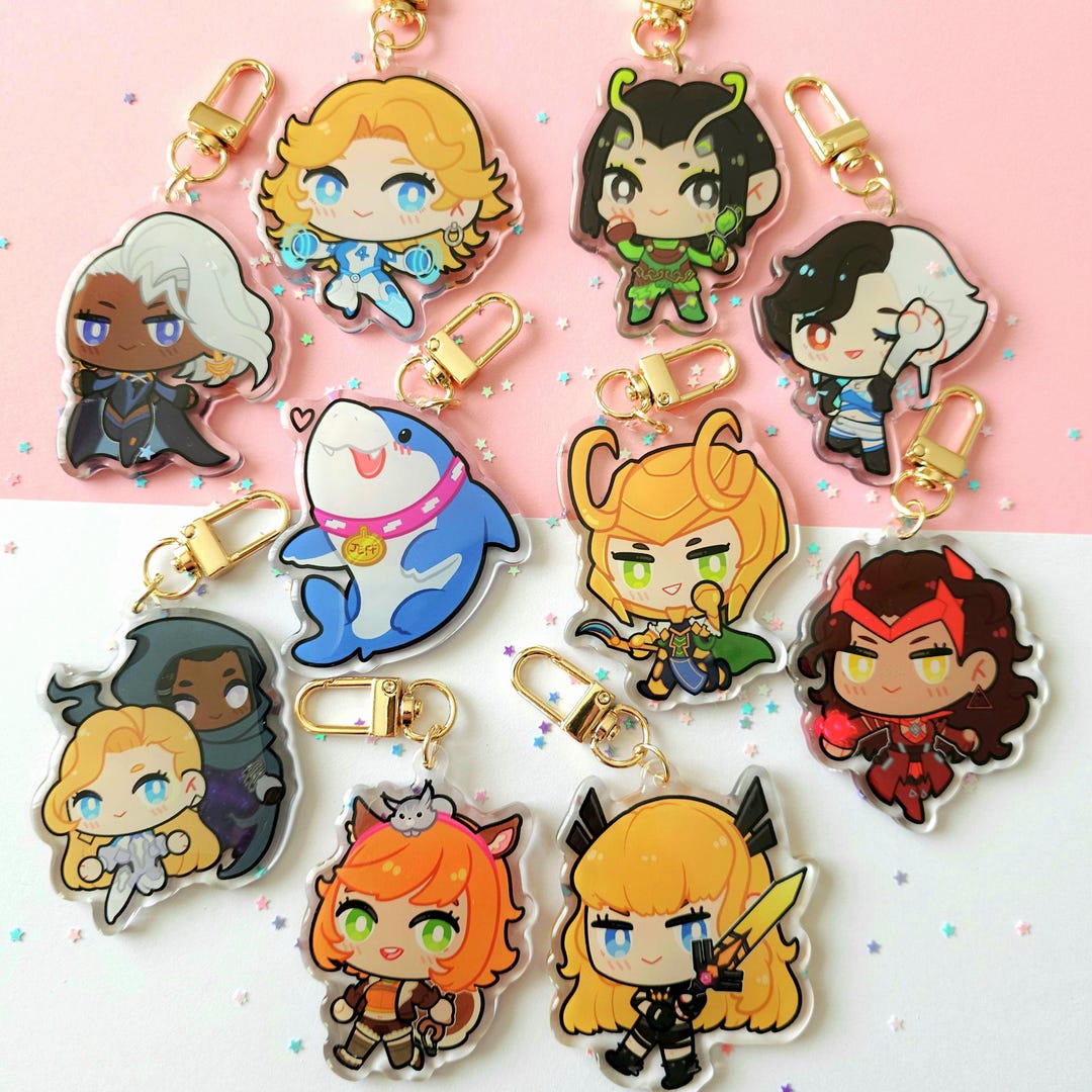 2.5 Inch Double Sided Rivals Epoxy Keychains - Luna Snow/jeff/magik ...