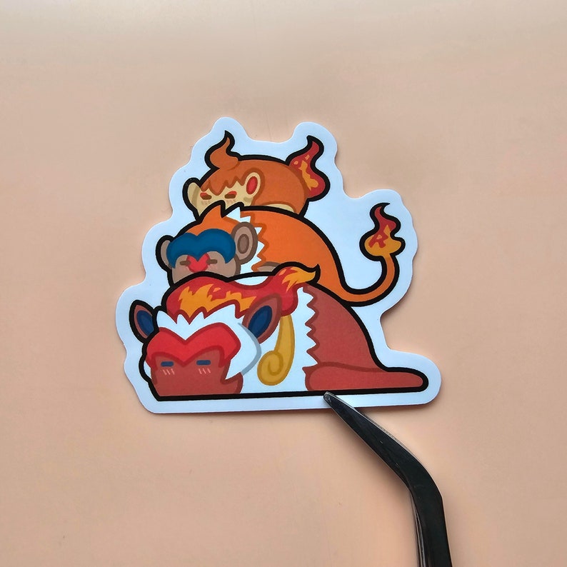 Cute 2inch Gen 4 Mochi Pokemon Die Cut Stickers Chimchar/piplup/turtwig ...