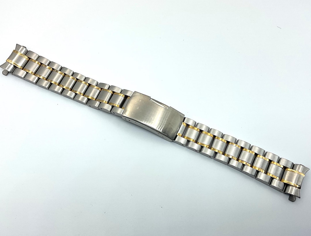 18mm Two Tone Watch Band Bracelet Compatible for OMEGA SEAMASTER ...