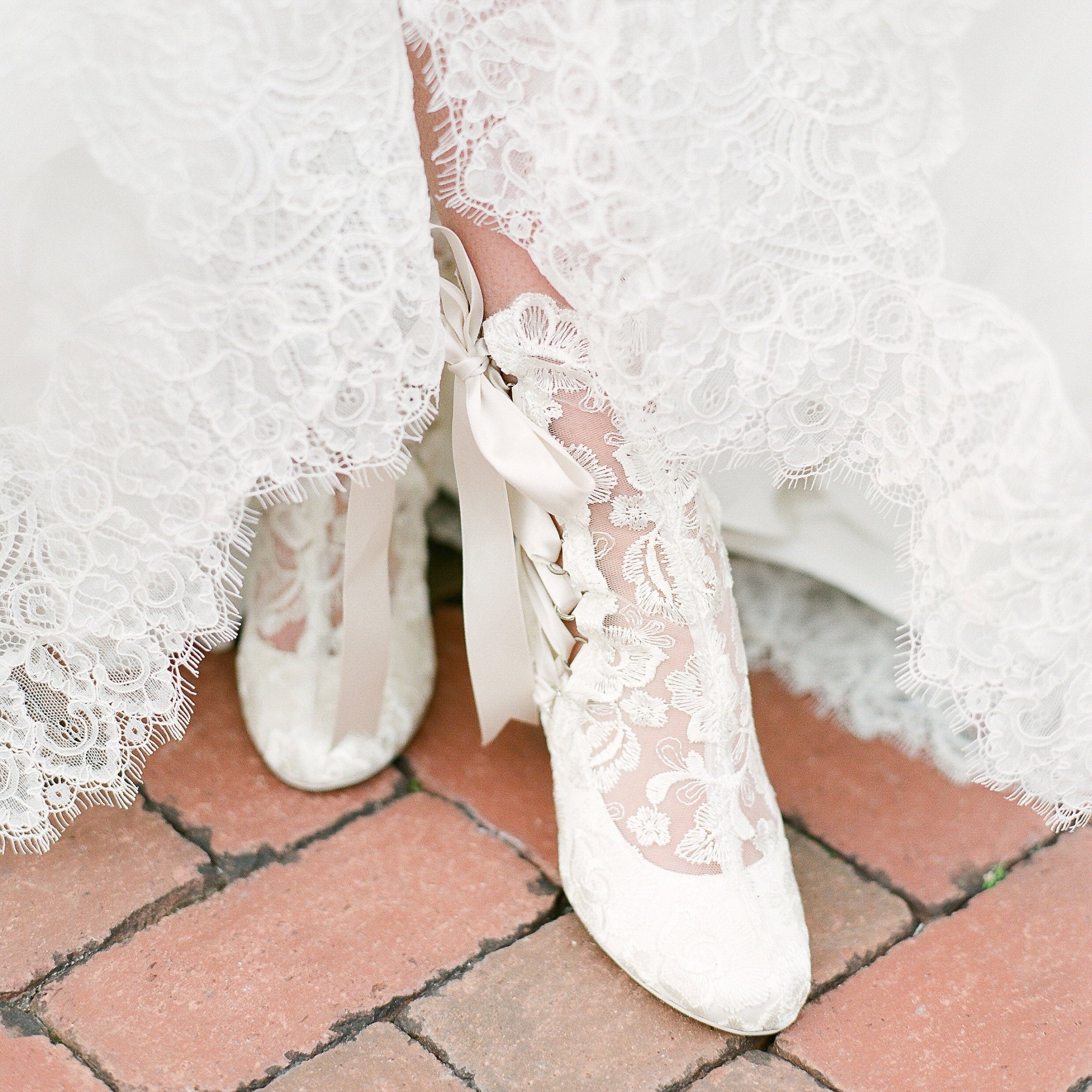 Ivory Lace Wedding Boots