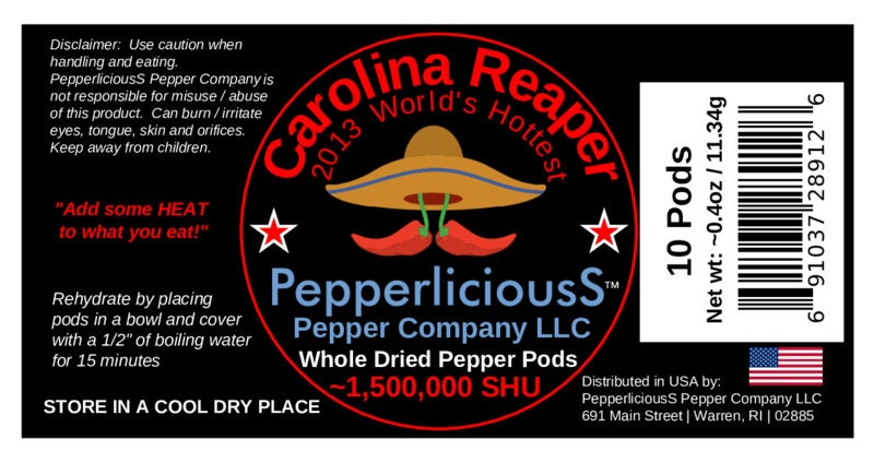 10 Pods Dried Gourmet CAROLINA REAPER Peppers Worlds - Etsy