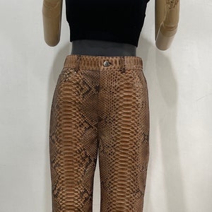 Python Leather Pants, Snakeskin Pants, Black Leather Pants, Real Python ...