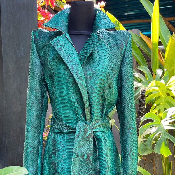 Snakeskin Trench Coat - Etsy
