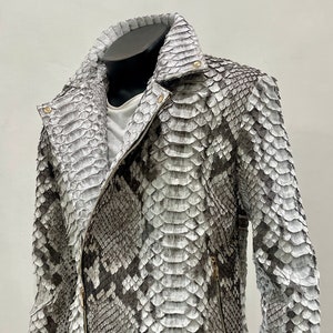 Man's Custom Biker Jackеt, King Snakeskin Python Leather Motorcycle ...