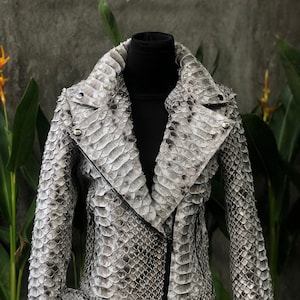 Dragon Python Leather Jacket, Women's Snakeskin Jacket, Natural King ...