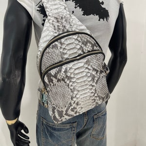 Snakeskin Backpack, Unisex King Python Leather Backpack, Leather ...
