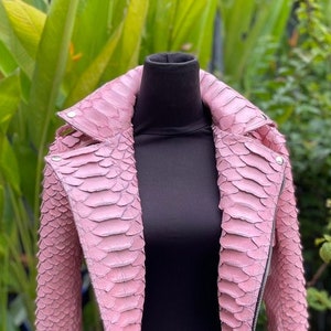 Custom Snakeskin Biker Jacket, Women's King Python Leather Jacket ...