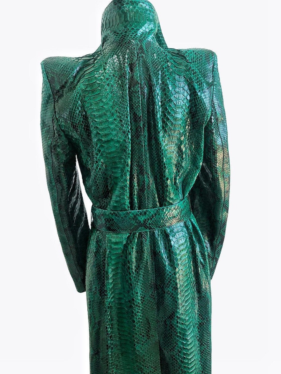 Snakeskin Long Womens Coat Long Python Leather Trench - Etsy UK