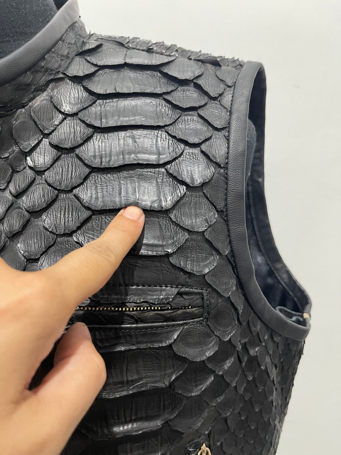 Dragon Python Leather Vest King Python Vest Woman Snakeskin - Etsy