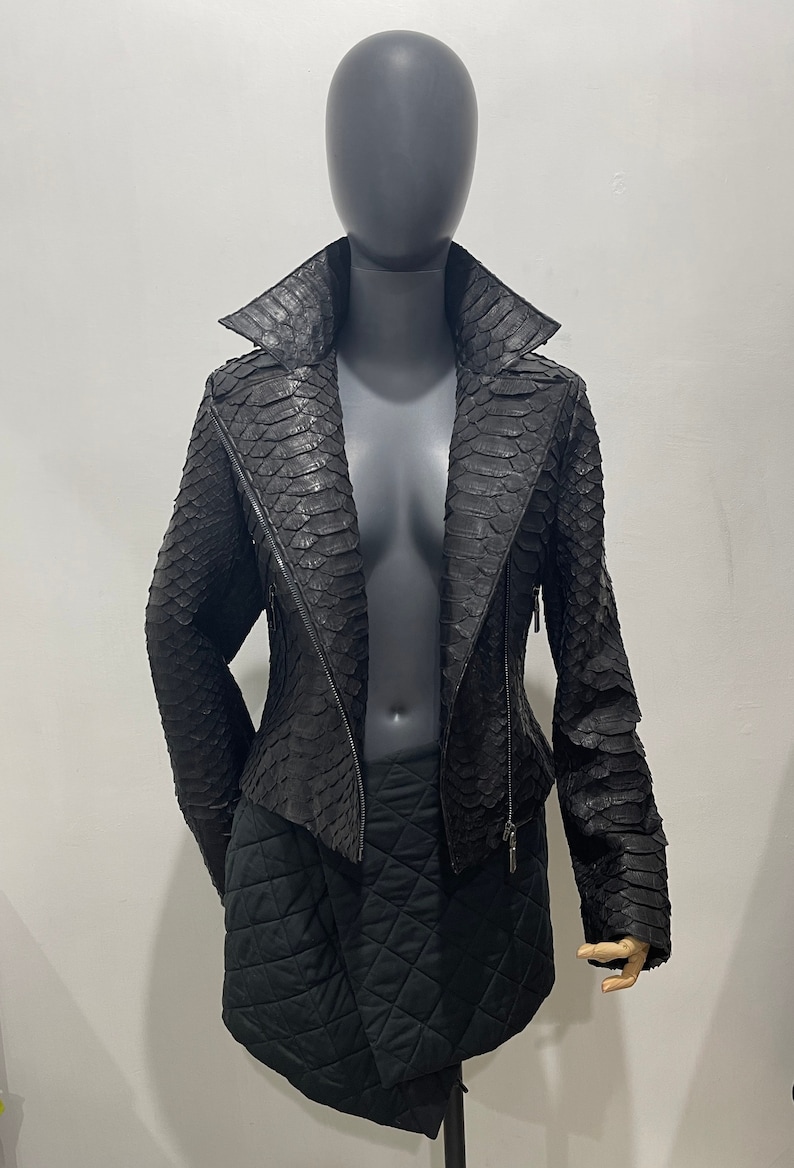 King Python Leather Jacket Women's Snakeskin Jacket - Etsy
