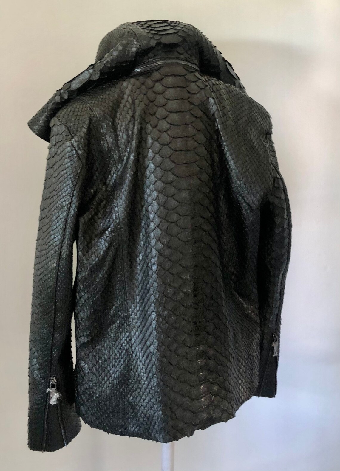 Dragon Python Leather Jacket Hooded Women's Snakeskin - Etsy