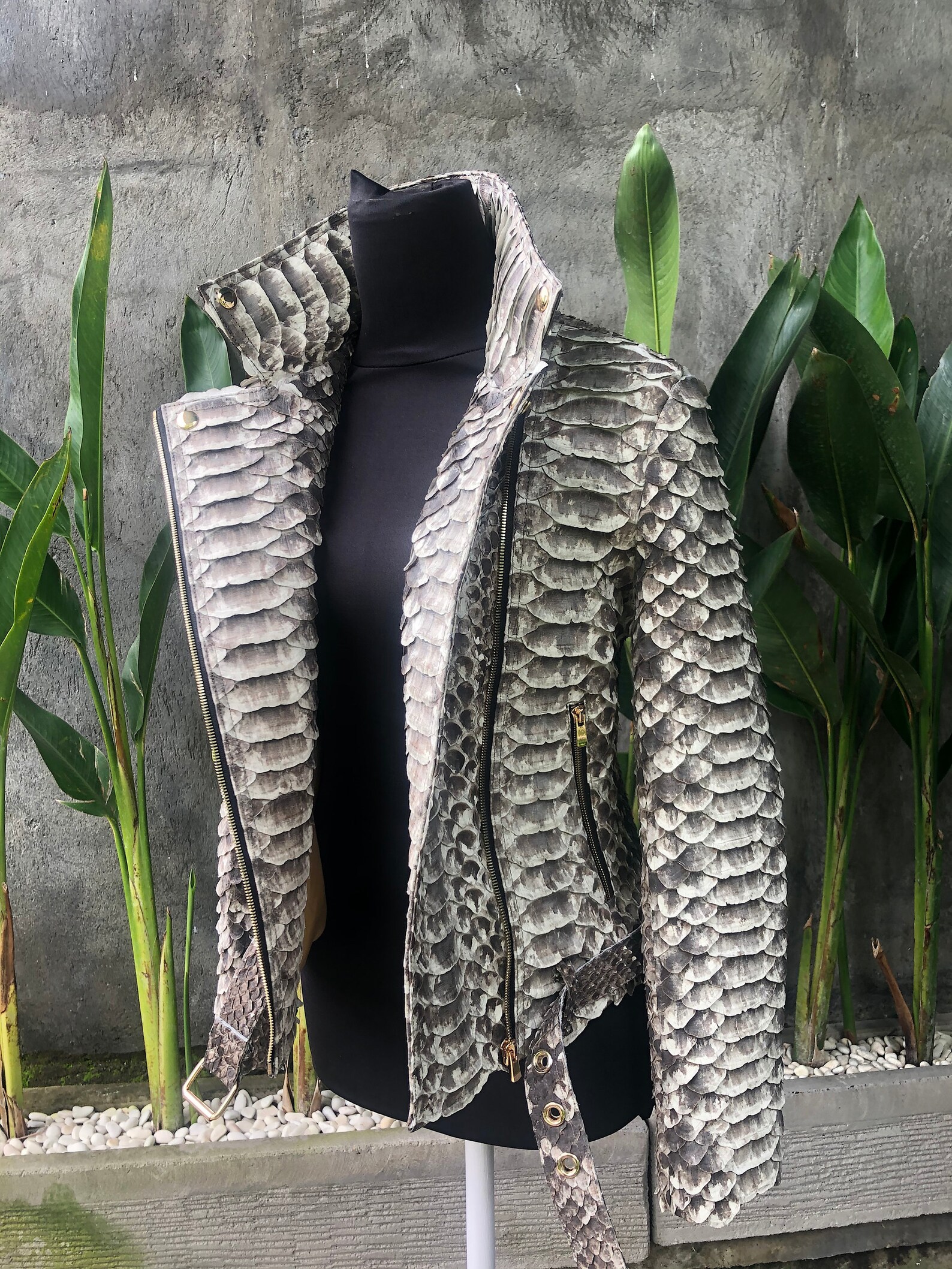 Dragon Python Leather Jacket Women's Snakeskin Jacket - Etsy Australia