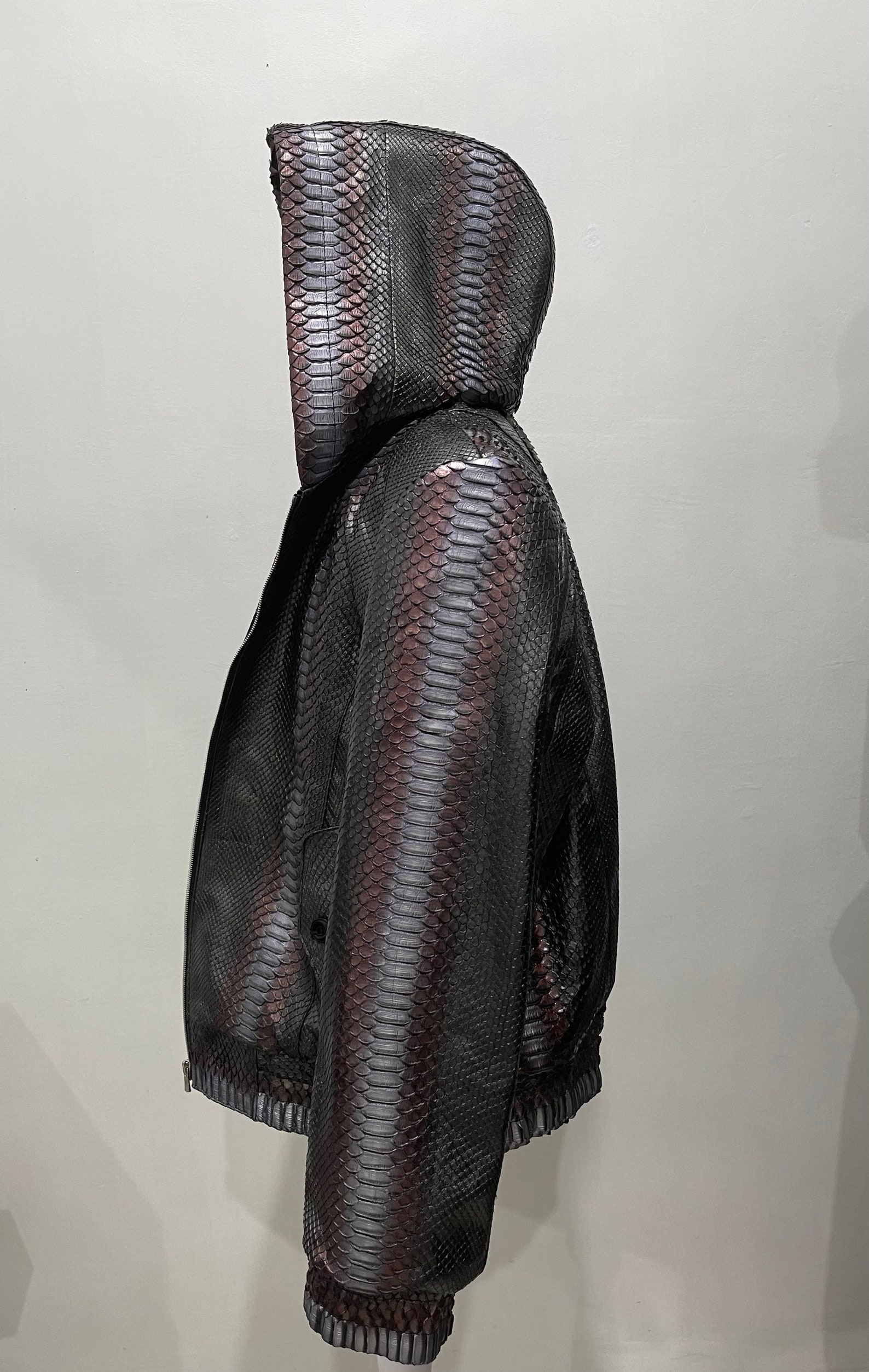 Snakeskin Jacket Python Leather Jacket Hodded Leather Jacket - Etsy