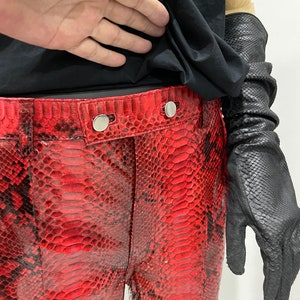 Python Leather Pants, Snakeskin Pants, Red Leather Pants, Real Python ...