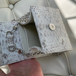 Snakeskin Crossbody Bag, Real Python Leather Bag, Python Purse, Petty ...