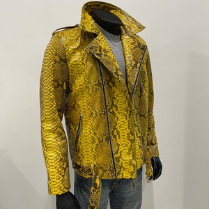 Custom Man’s Snakeskin Biker Jacket, Motor Python Leather Jacket ...