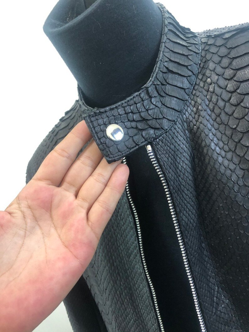 Snakeskin Jacket for Man Black Python Leather Jacket Natural | Etsy