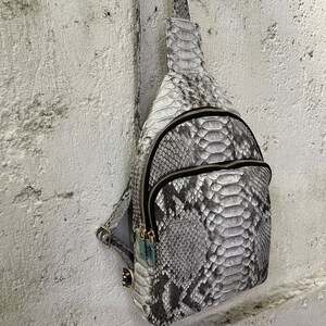 Snakeskin Backpack, Unisex King Python Leather Backpack, Leather Rucksack, Man’s Backpack, Woman ...