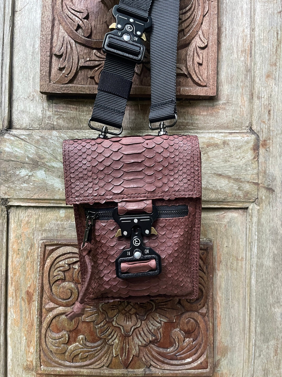 Python Leather Bag, Small Leather Bag for Phone, Leather Cellphone ...