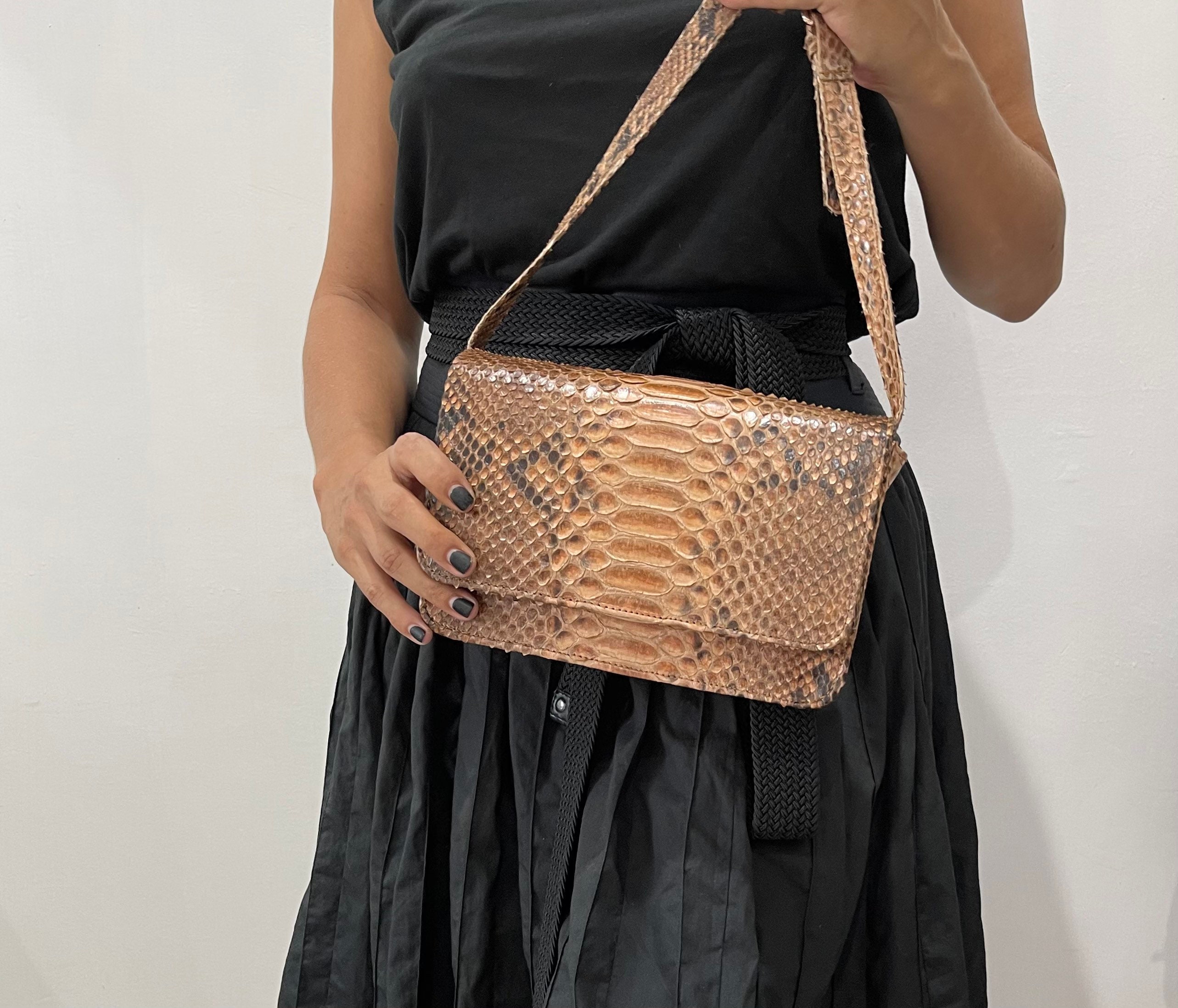 Dragon Python Leather Crossbody Bag Snakeskin Bag Snakeskin - Etsy