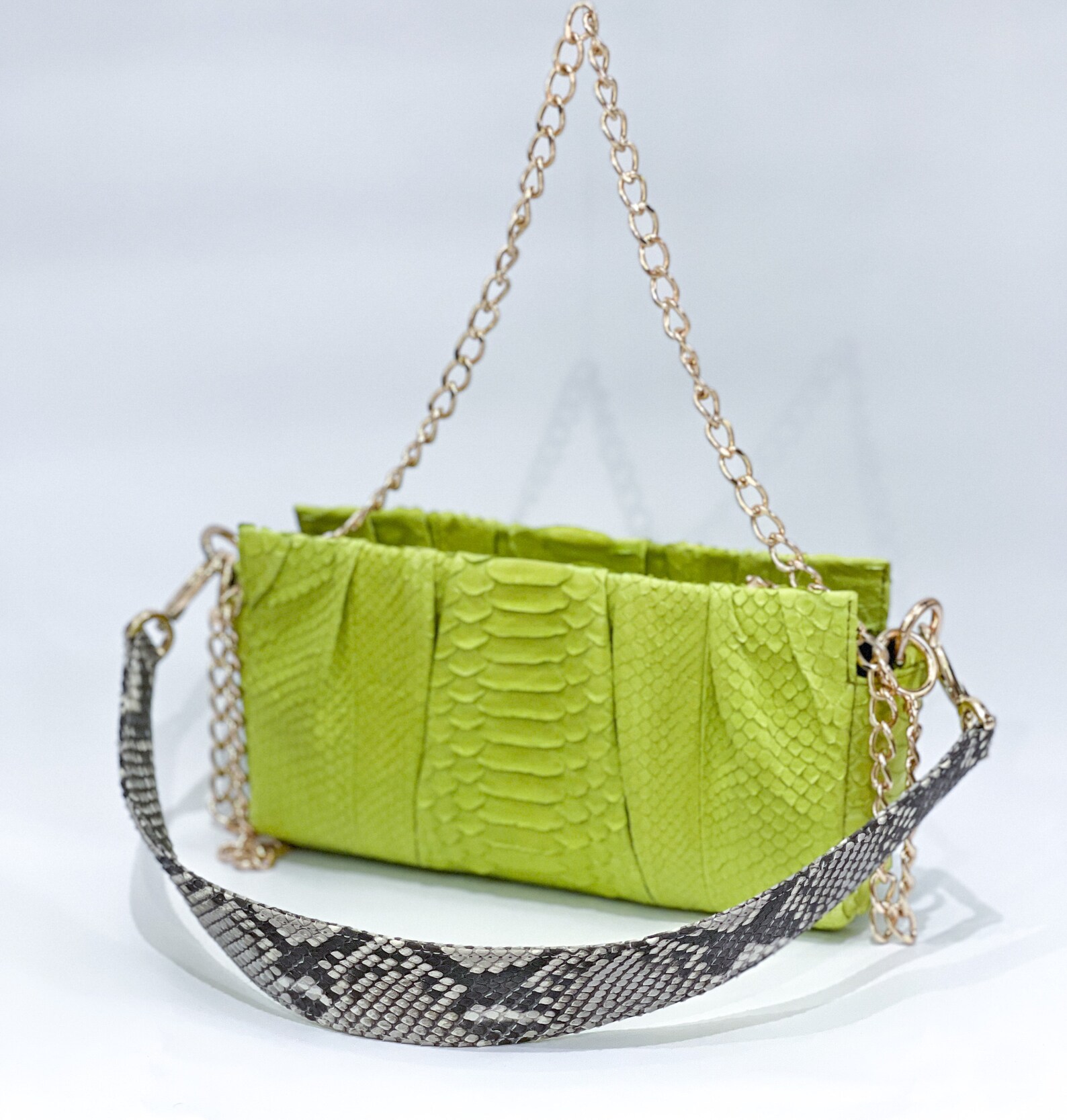 Green Snakeskin Crossbody Bag | Emerald Python Leather Bag| Green ...