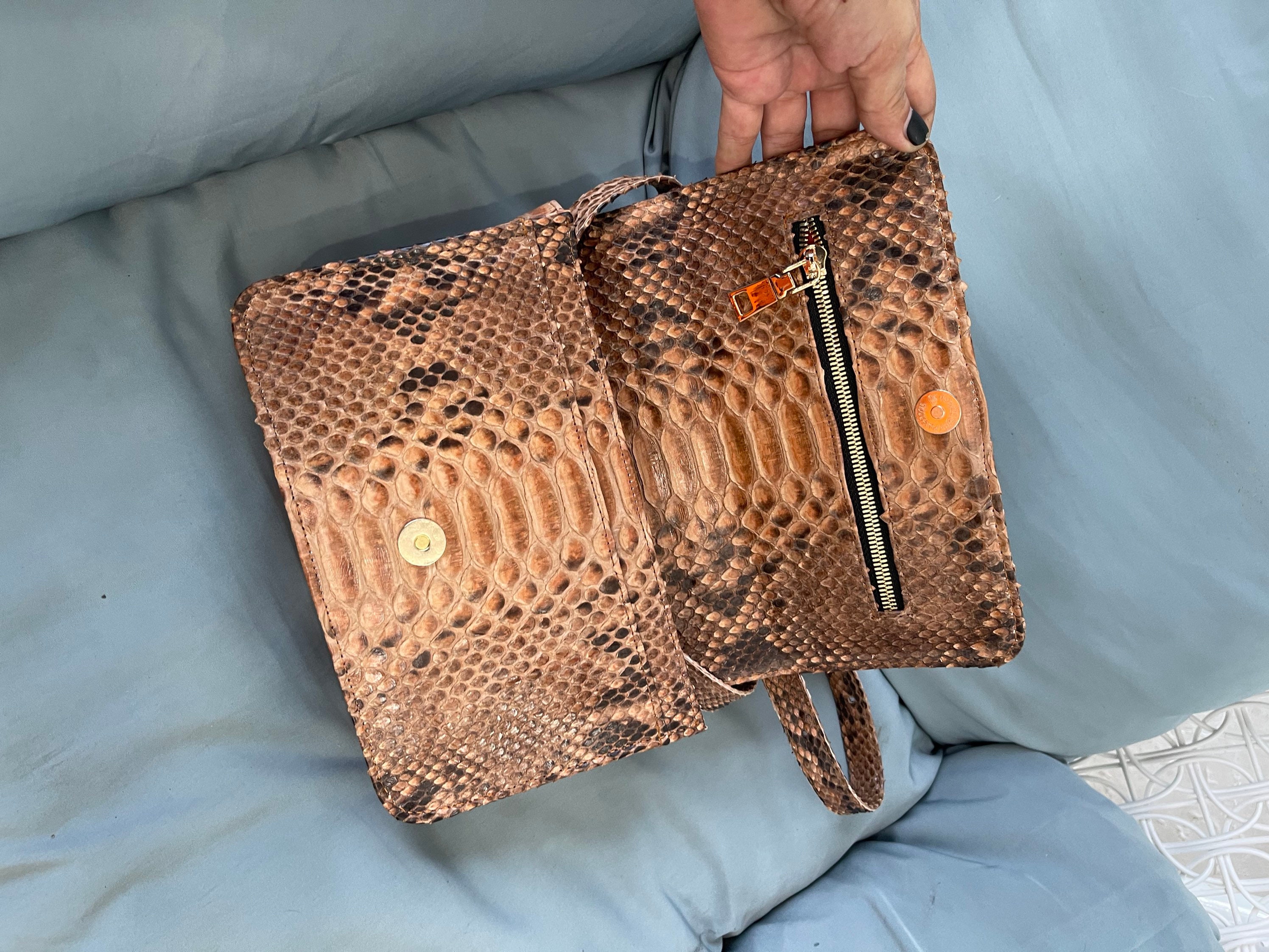 Dragon Python leather Crossbody Bag Snakeskin bag Snakeskin | Etsy