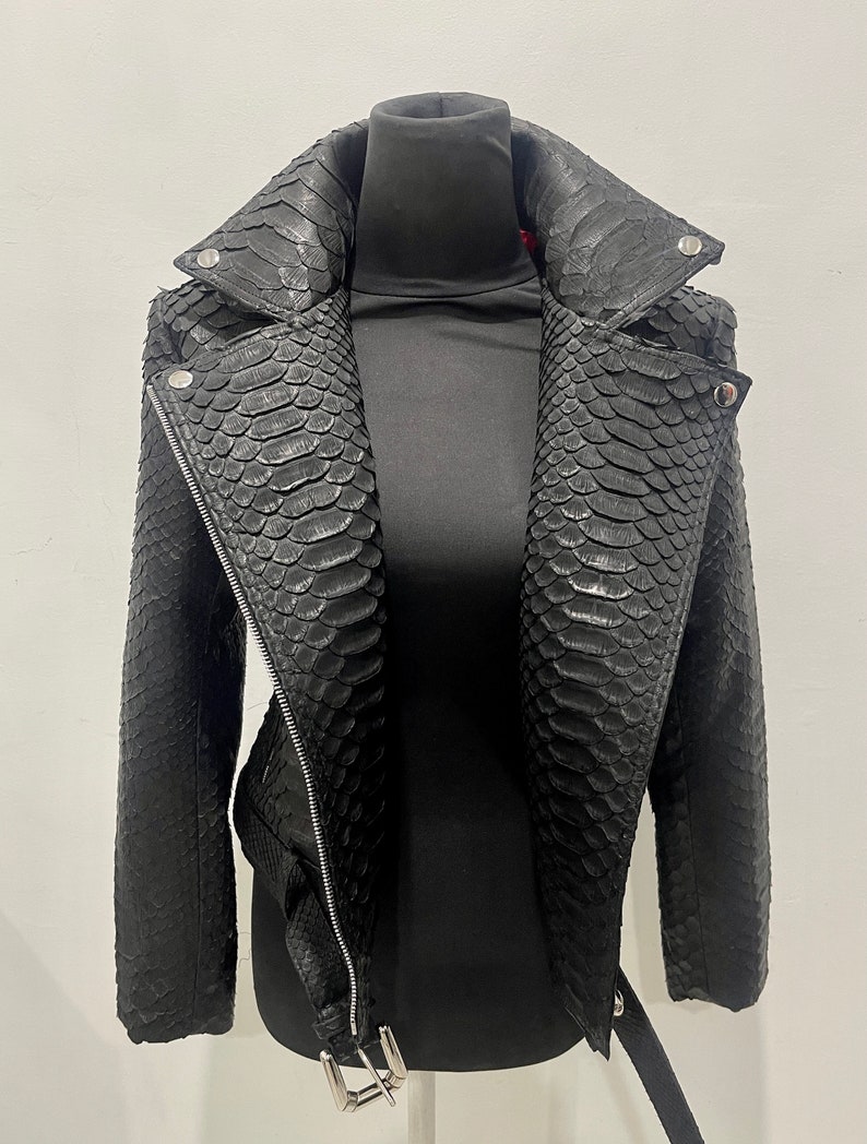 Custom Biker Python Leather Jacket Snakeskin Jacket Womans - Etsy