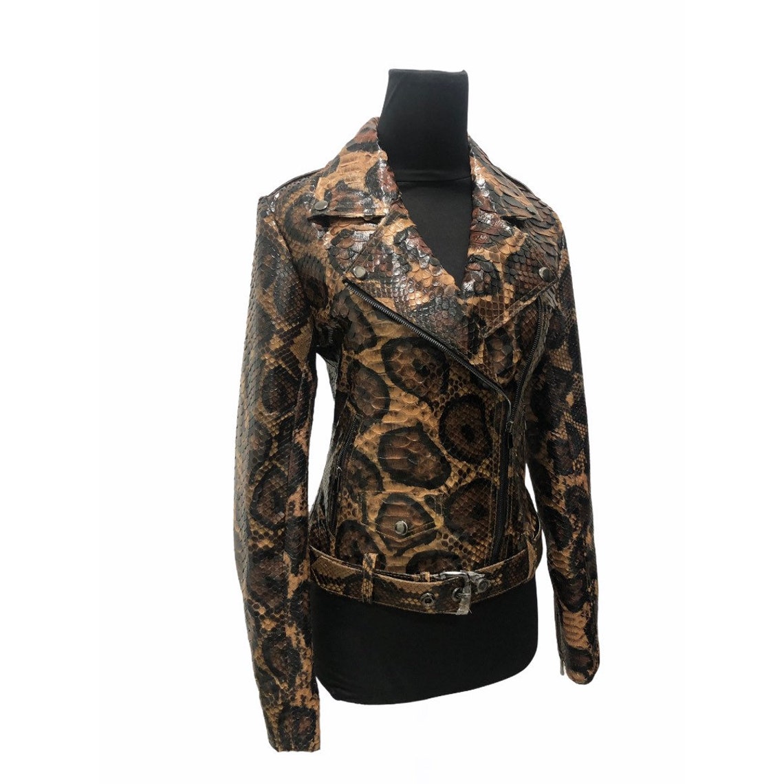 Snakeskin Women's Jacket Tiger Print Genuine Python | Etsy