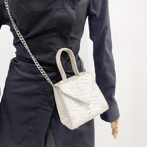 Snakeskin Crossbody Bag, Real Python Leather Bag, Python Purse, Petty ...