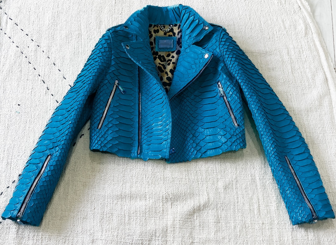 Custom Python Leather Biker Jacket, Leather Jacket for Women, Dragon ...